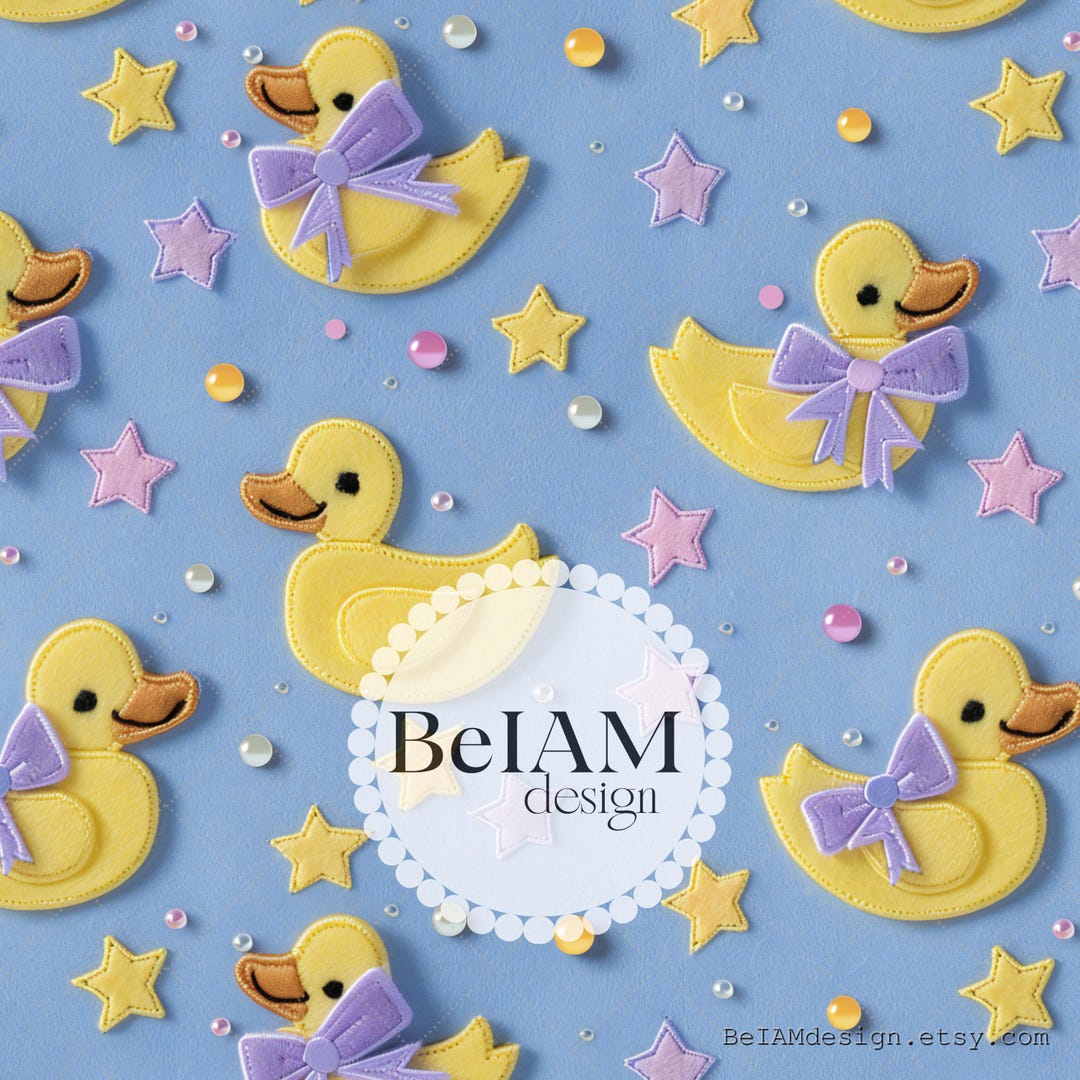 3D Cute Coquette Ducks Seamless Pattern Repeating File for Fabric ...