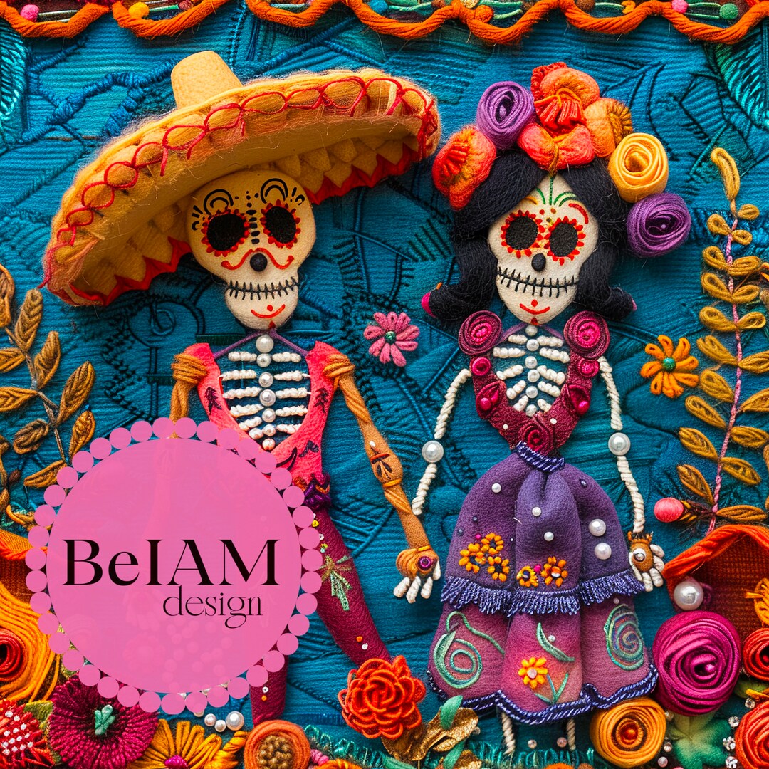 Dia De Los Muertos Seamless Pattern: Fabric Sublimation, Scrapbook ...