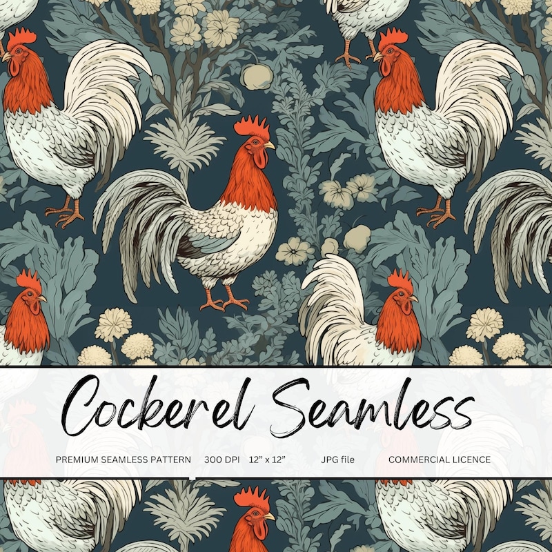 Rooster Fabric - Etsy