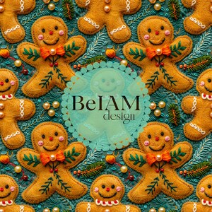 Gingerbread Man Seamless Pattern: Winter Fabric Design (digital ...