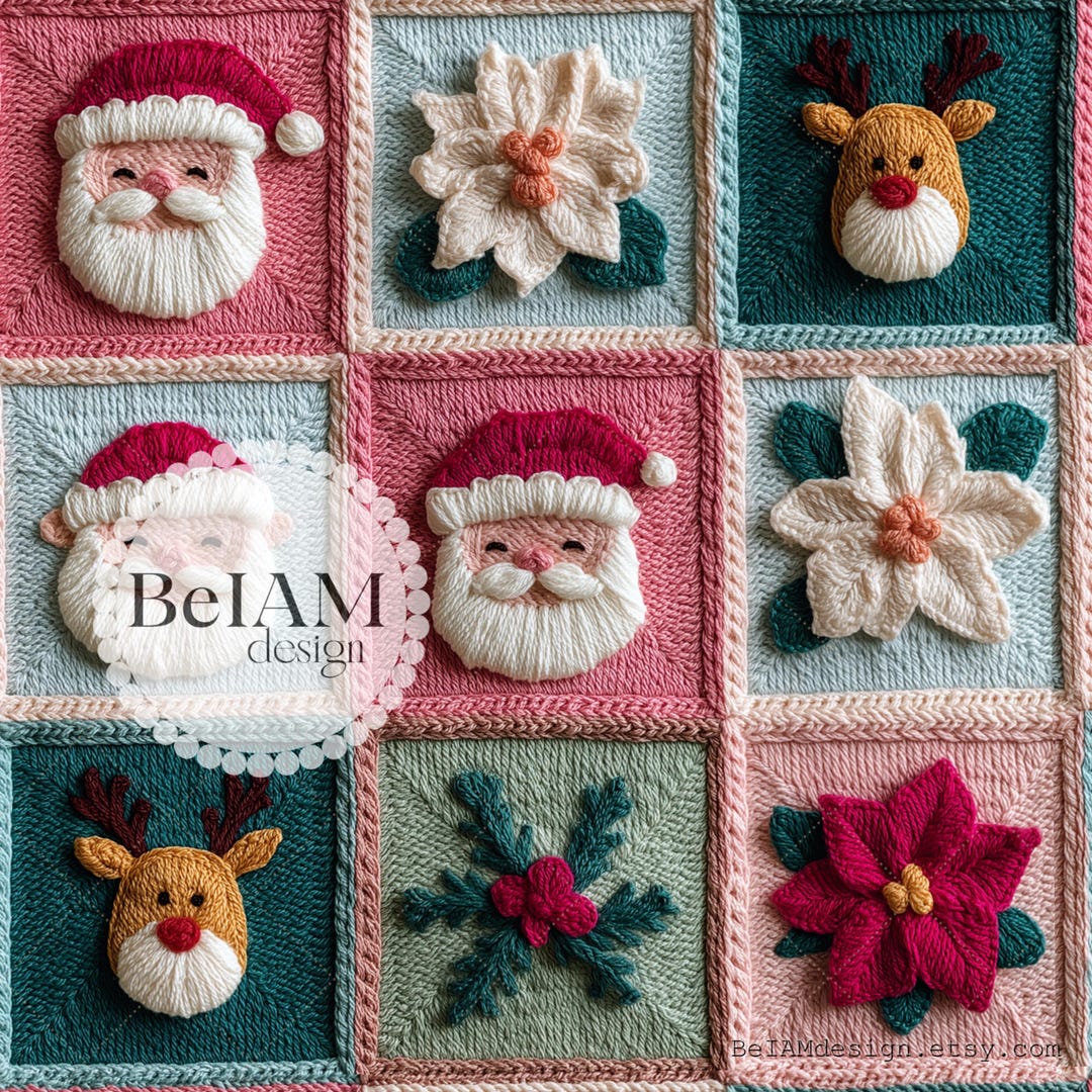 Christmas Patchwork 3D Seamless Pattern, Fabric Design (JPEG) - Etsy