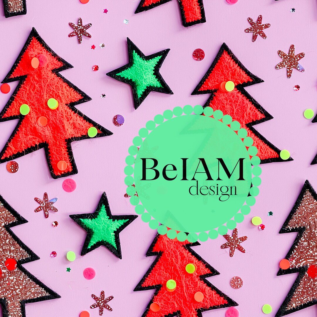 3D Neon Funky Christmas Seamless Pattern Repeat File for Fabric ...