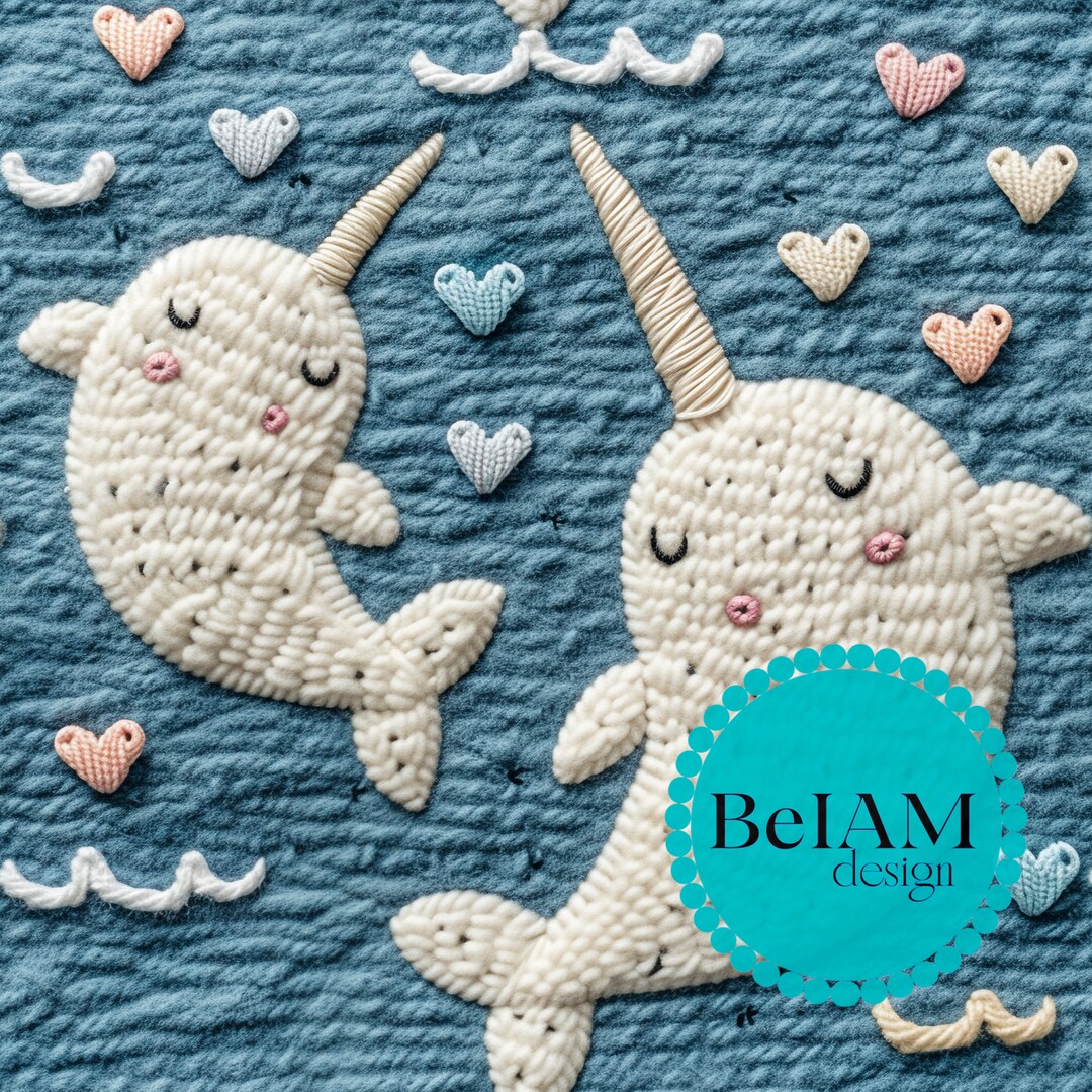 Printable Narwhal Valentine Seamless Pattern Repeating File for ...