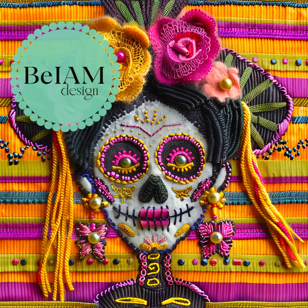 3D La Catrina Santa Muerte Patrón sin costuras Archivo repetido para ...