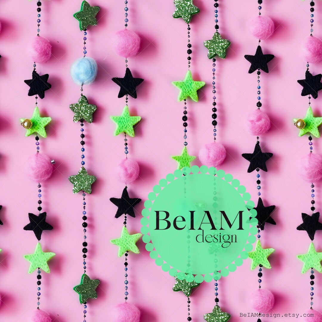 3D Preppy Stars Garland Seamless Pattern Repeating File for Fabric ...