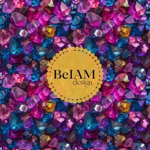 3D Gems Seamless Pattern Repeating File for Fabric Sublimation Download ...