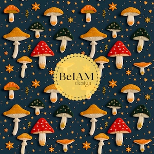 Retro Mushroom Pattern: 3D Seamless File (digital Download) - Etsy