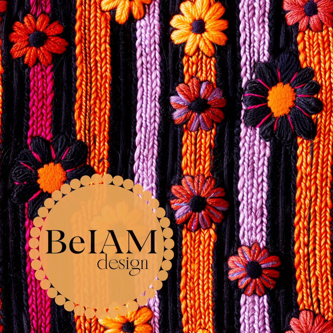 3D Fall Floral Stripes Seamless Pattern Repeating File for Fabric ...