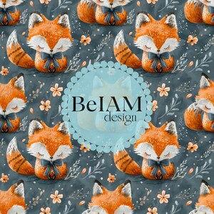 Cute Coquette Fox Seamless Pattern Repeating File for Fabric ...