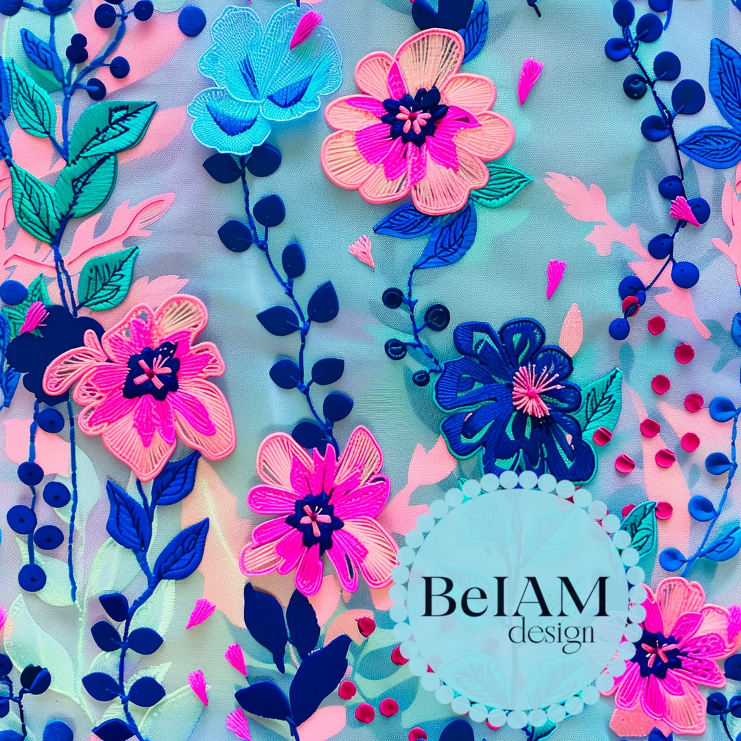 3D Floral Seamless Pattern: Summer Fabric Sublimation (digital Download ...