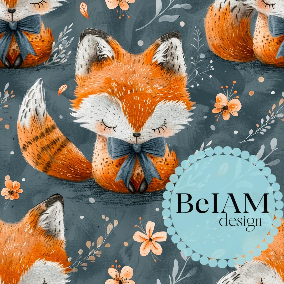 Cute Coquette Fox Seamless Pattern Repeating File for Fabric ...