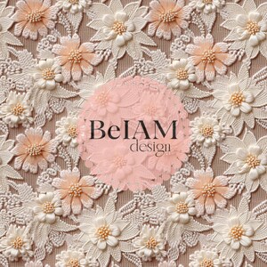 3D Bridal Floral Lace Seamless Pattern Repeat File Fabric Embroidery ...