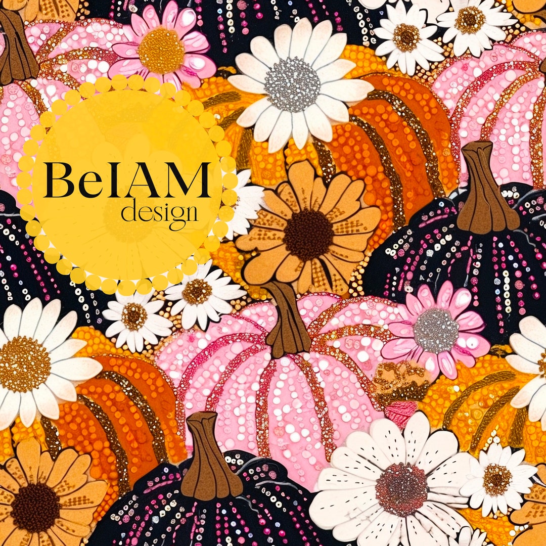 Glittery Fall Floral Seamless Pattern Repeating File for Fabric ...