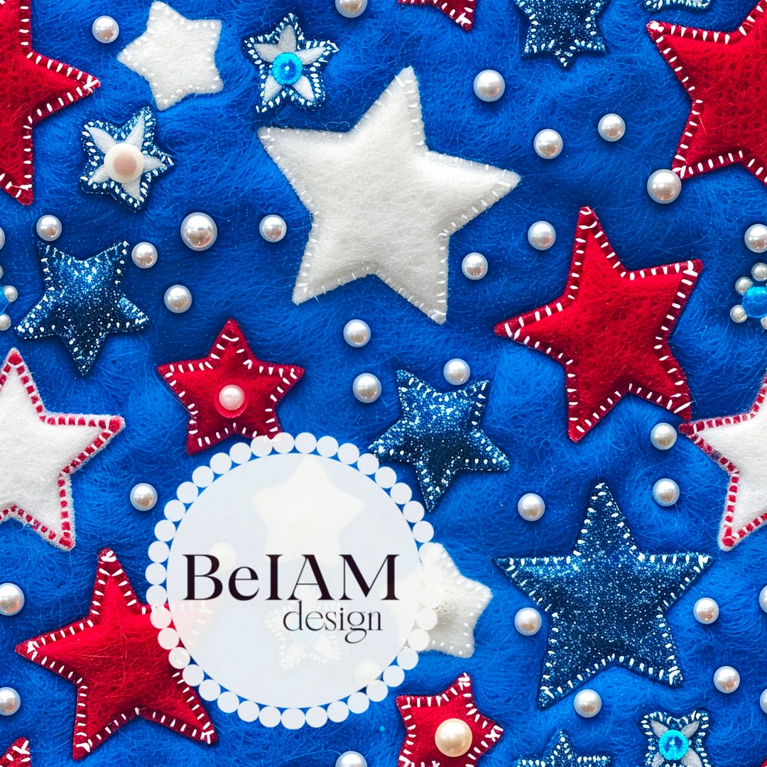 4th of July Stars Seamless Pattern: Patriotic Fabric Design (digital ...
