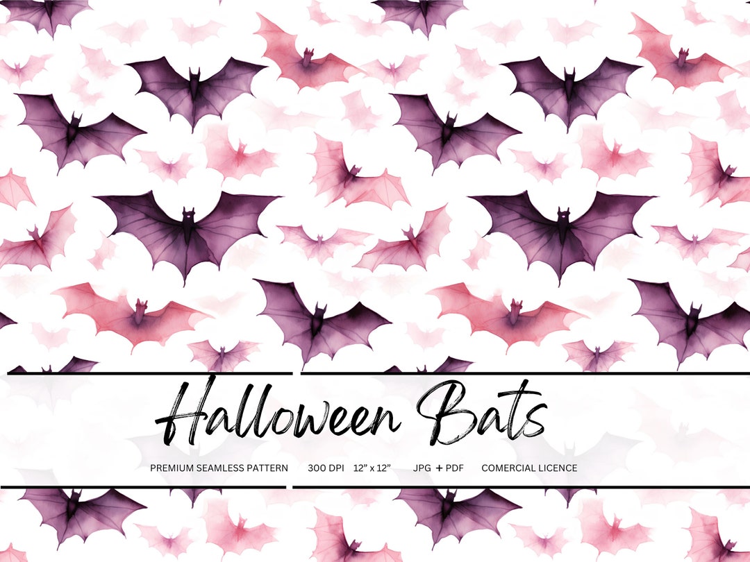 Halloween Bats Seamless Pattern: Scrapbooking, Wallpaper (digital) - Etsy