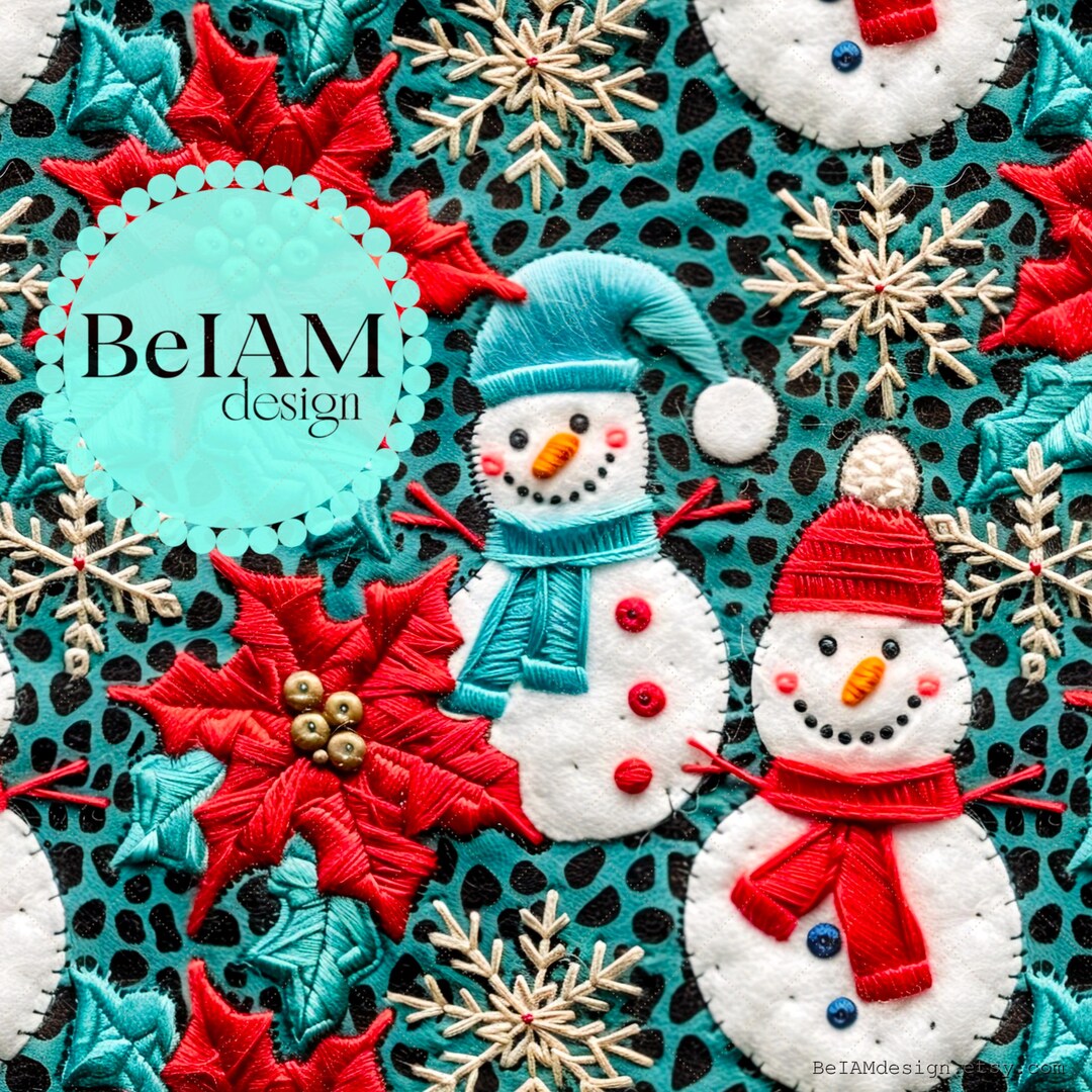 3D Retro Spotty Snowman Seamless Pattern Repeating File for Fabric ...