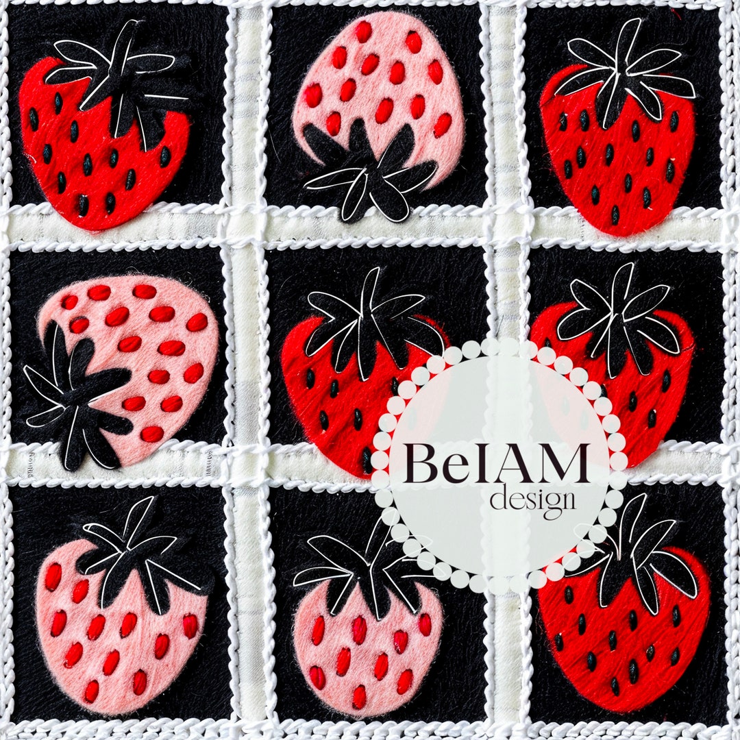 3D Checkered Strawberry Seamless Pattern: Fabric Sublimation, Scrapbook ...