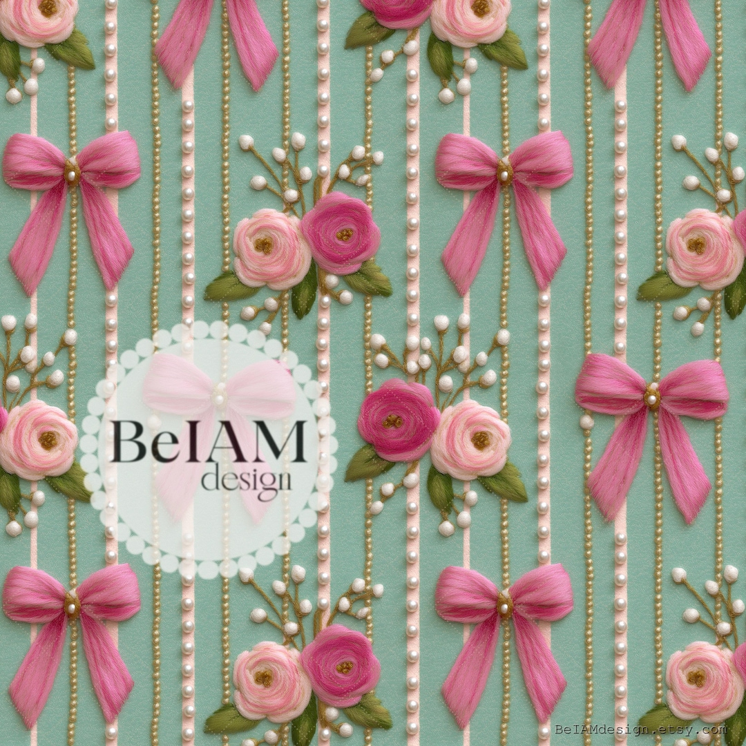 Coquette Floral Seamless Pattern: 3D Repeating File (commercial Use) - Etsy