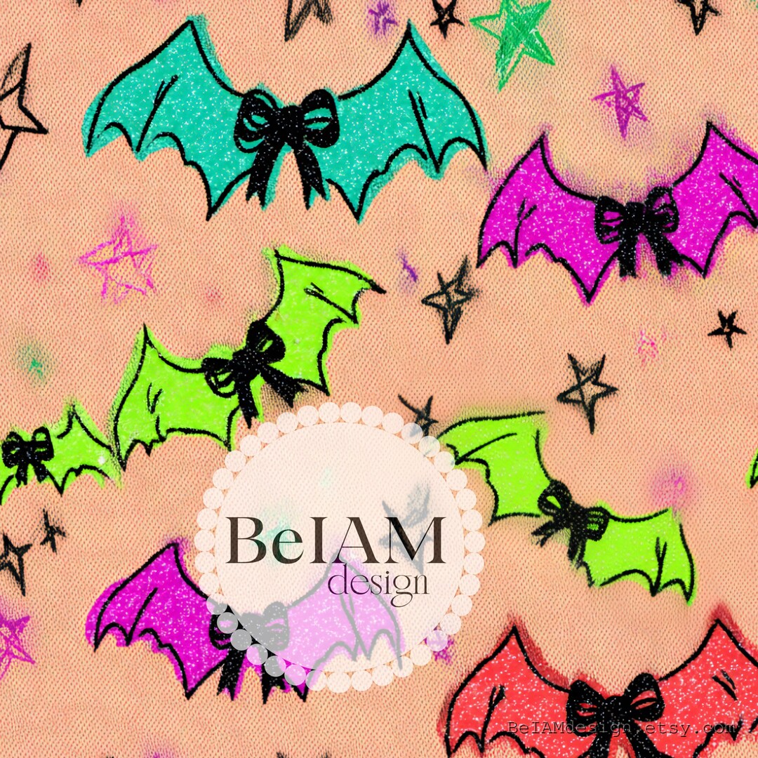 Cute Coquette Bats Seamless Pattern Repeating File for Fabric ...