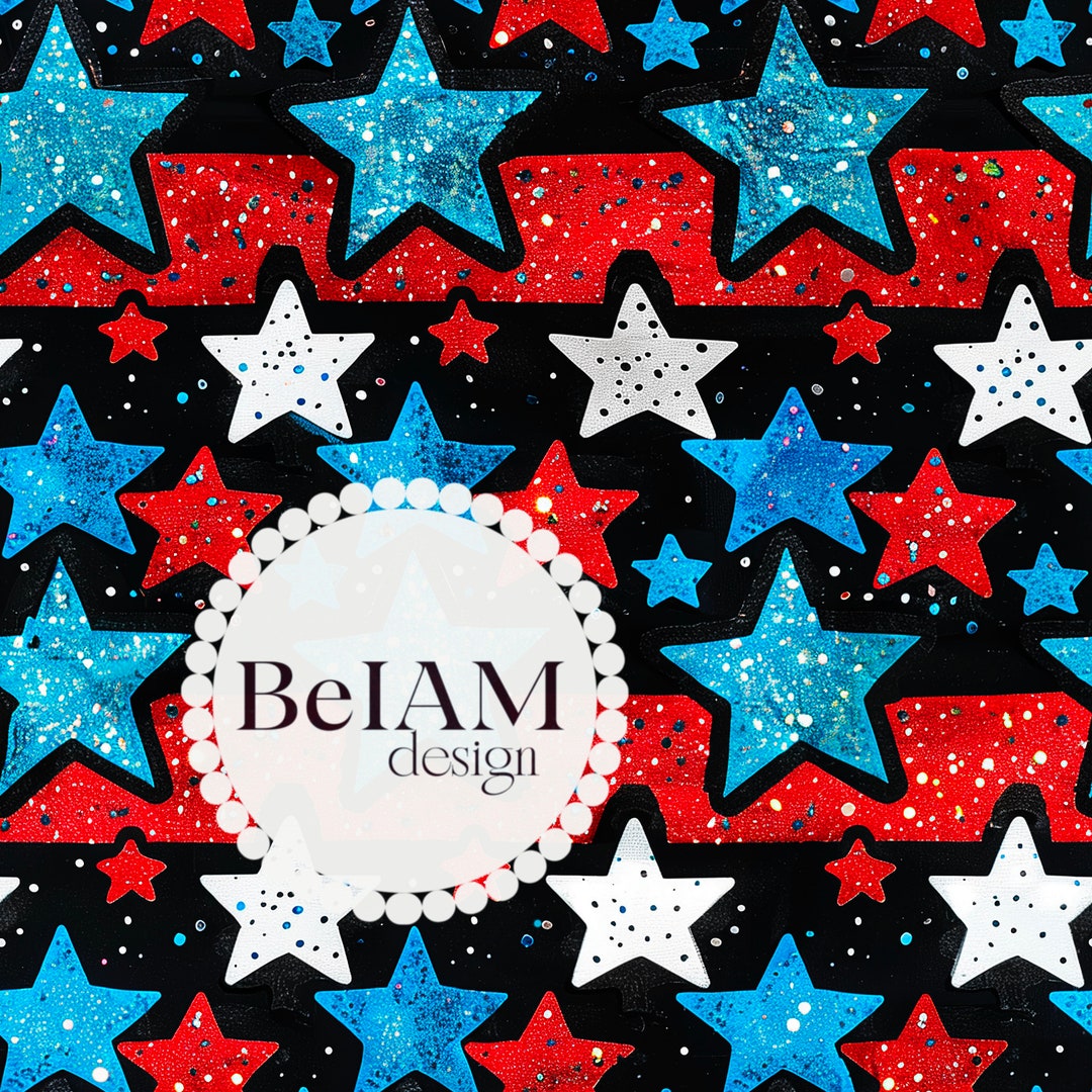 4th of July Stars Seamless Pattern: Patriotic Fabric Design (digital ...