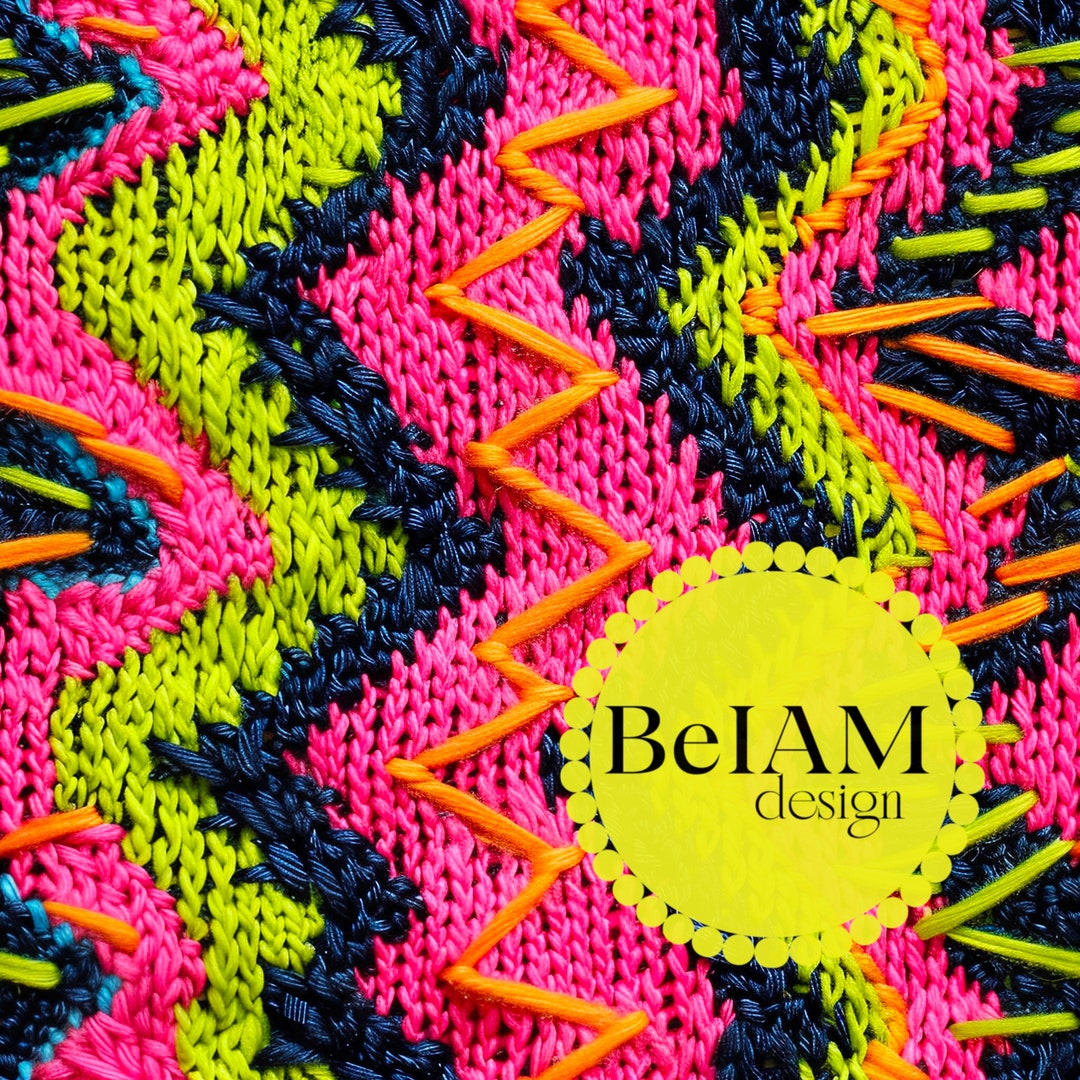 3D Neon Knit Safe Swim Seamless Pattern Repeating File Fabric ...