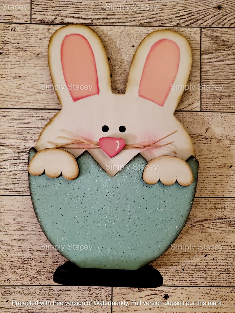 Bunny and Chick Egg, Hand-painted, Easter Shelf Sitter, Easter Decor ...