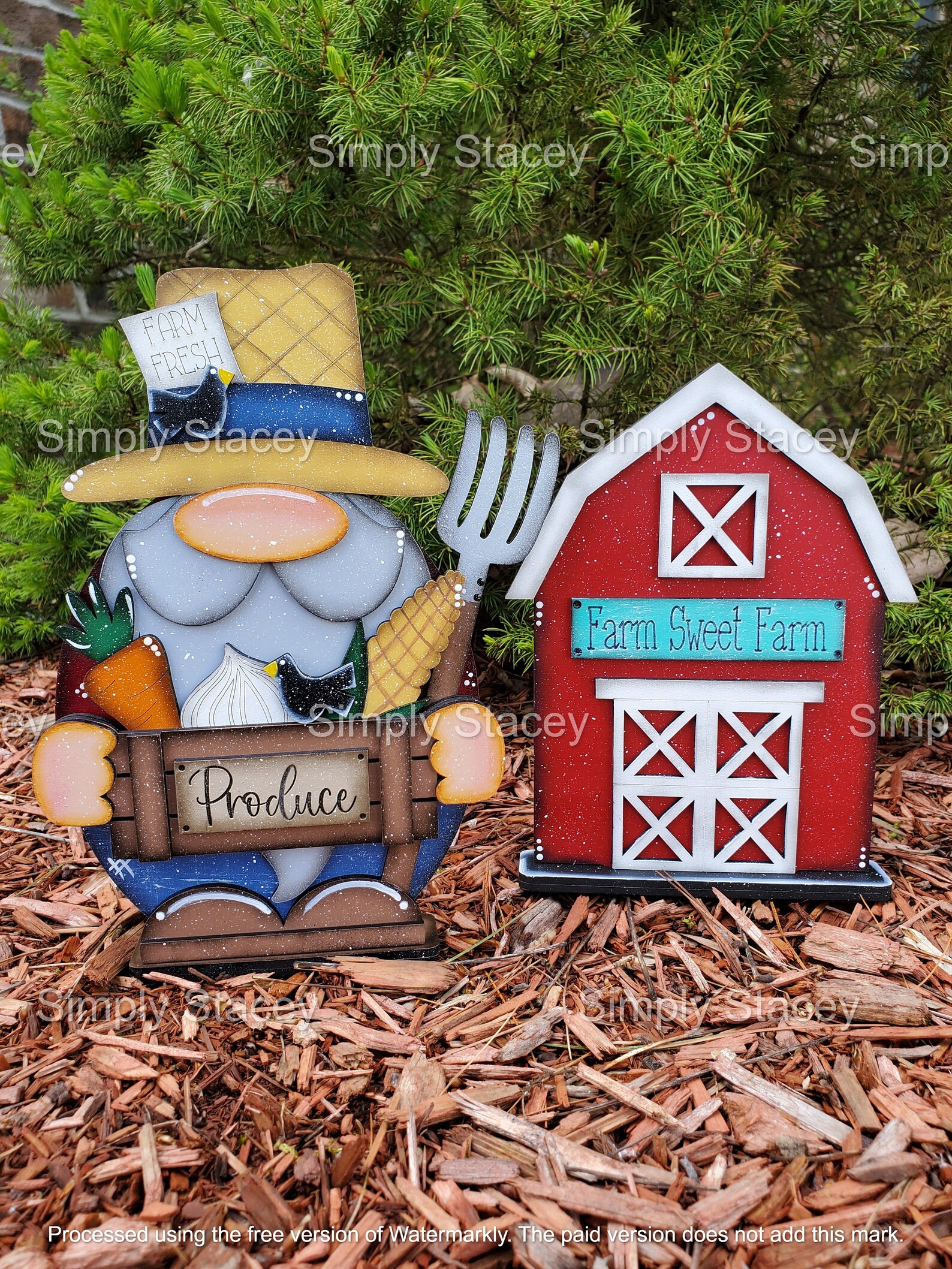 Farmer Gnome, DIY Wood Kit or Hand-painted, Farmer Gnome Shelf Sitter ...