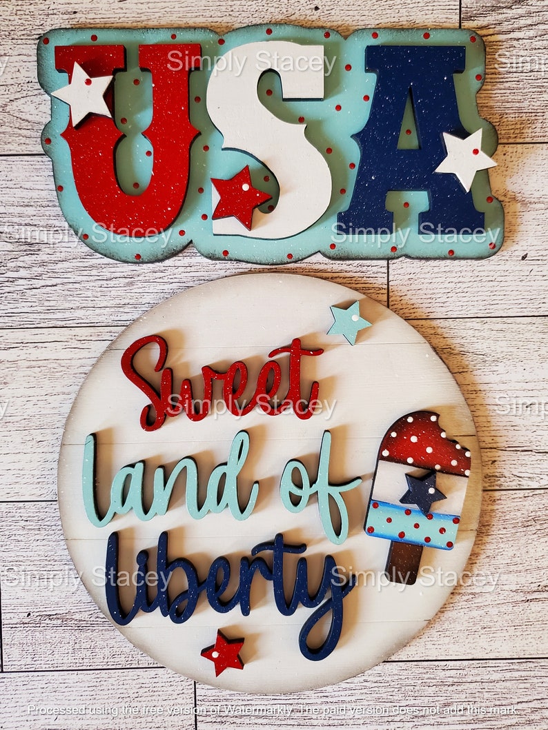 Land of Liberty Tiered Tray Set: 4th of July DIY Kit - Etsy