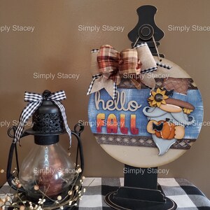 Hello Fall Gnome Sign, DIY Kit or Hand-painted, Fall Gnome, Fall Sign ...