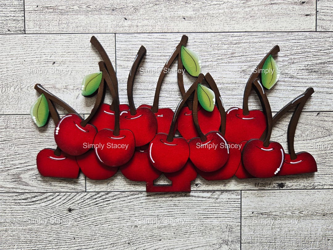 Hand-painted Cherry Basket Insert: Farmhouse Decor Add-on, DIY Kit ...