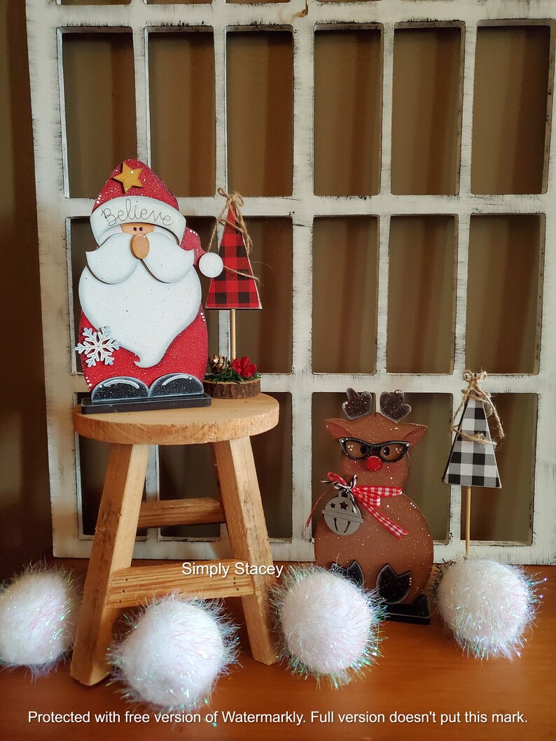 Santa, Nerdy Reindeer, Gingerbread Man, DIY Kit or Hand-painted ...