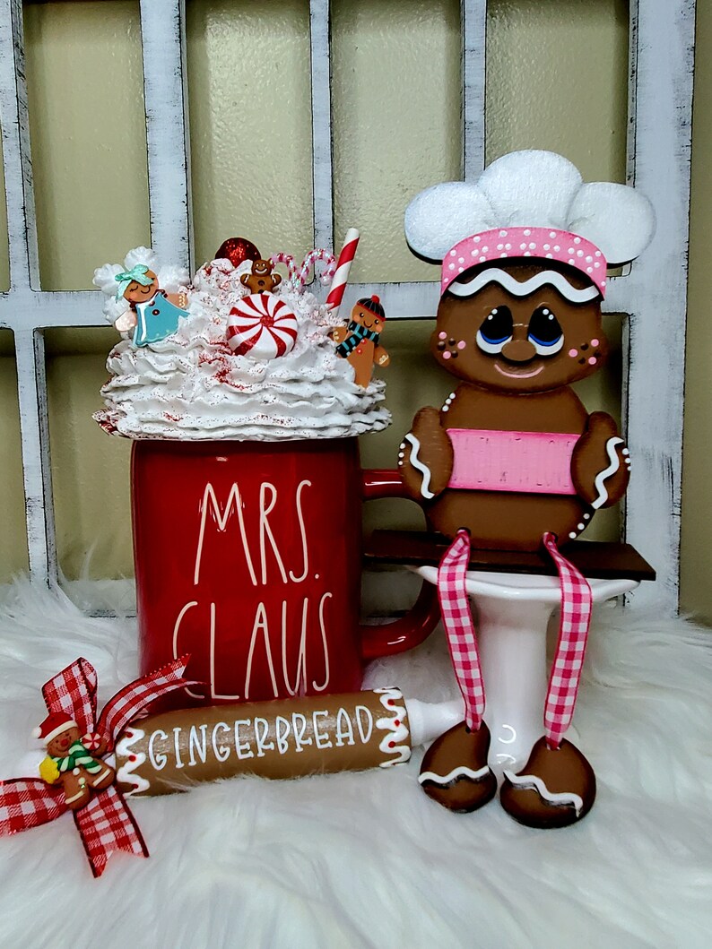 Dangling Leg Gingerbread Shelf Sitter, Gingerbread DIY Wood Kit, Tiered ...