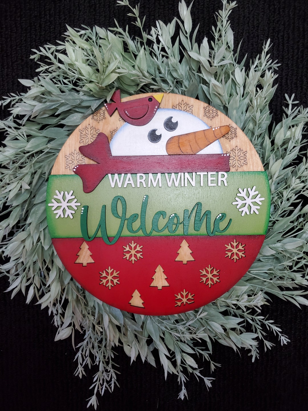 Welcome Warm Winter Wishes Sign, Snowman Sign, DIY Wood Kit, Hand ...