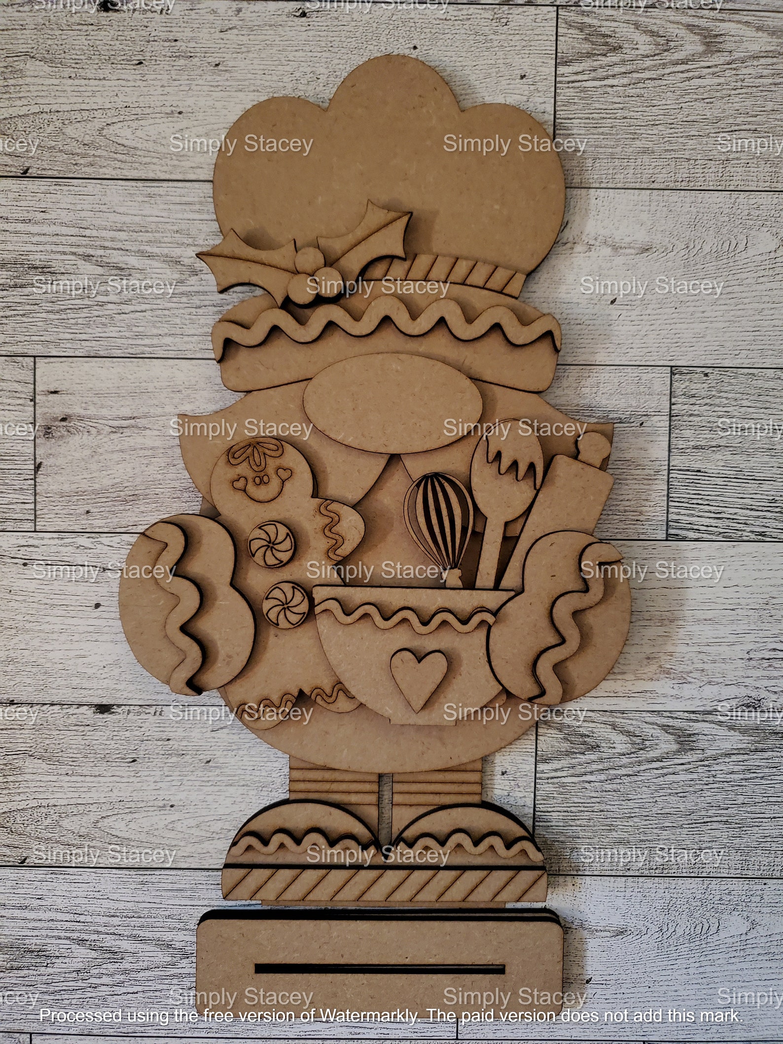 Gingerbread Baker Gnome, DIY Wood Kit or Hand-painted, Gnome Shelf ...