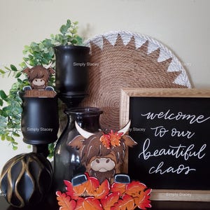Fall Highland Cow Shelf Sitter: Autumn Decor, Hand-painted or DIY Kit ...