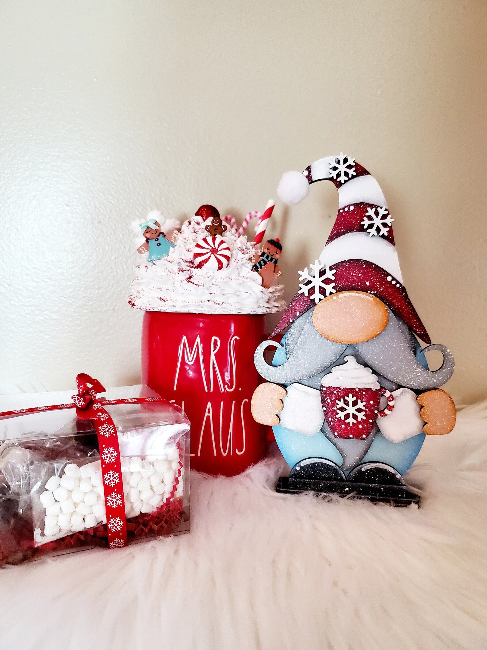 Hot Cocoa Gnome DIY Kit or Hand-painted Christmas Shelf - Etsy