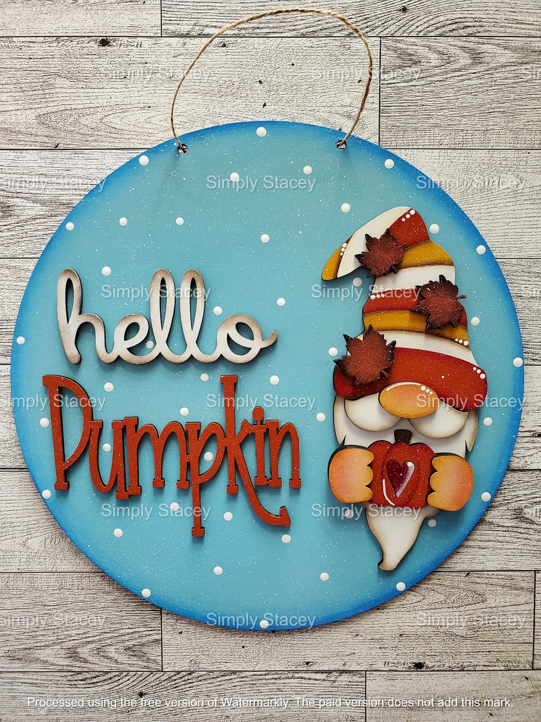 Hello Pumpkin Gnome Sign, DIY Kit or Hand-painted, Fall Gnome, Fall ...