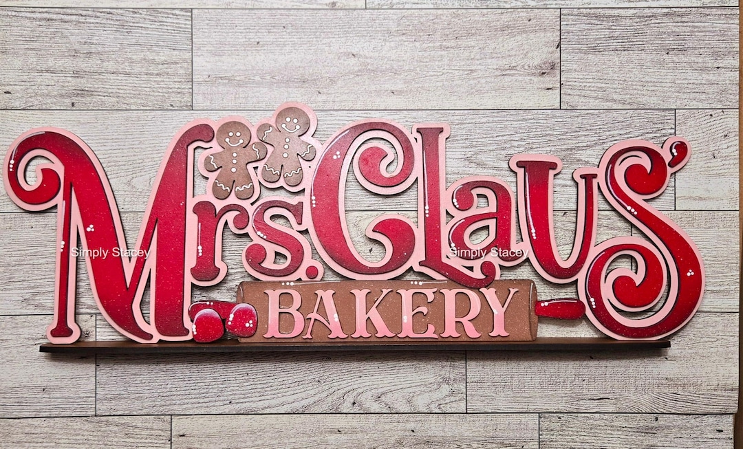 Mrs. Claus' Bakery Shelf Sitter: Christmas Decor, DIY Kit or Hand ...