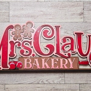 Mrs. Claus' Bakery Shelf Sitter: Christmas Decor, DIY Kit or Hand ...