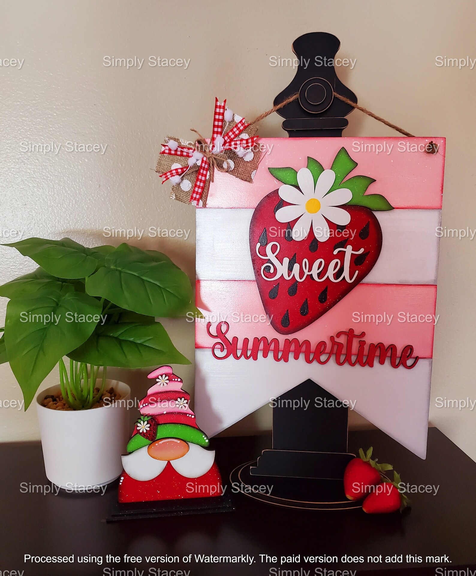 Sweet Summertime Strawberry Banner Sign, DIY Kit or Hand-painted ...
