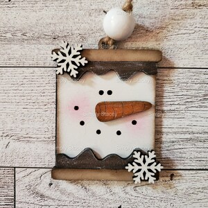 S'mores Snowman Christmas Ornament, DIY Kit or Hand-painted, Snowman ...