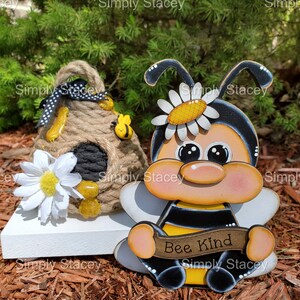Bee Shelf Sitter, DIY Wood Kit, Hand-painted, Shelf Sitter, Tiered Tray ...