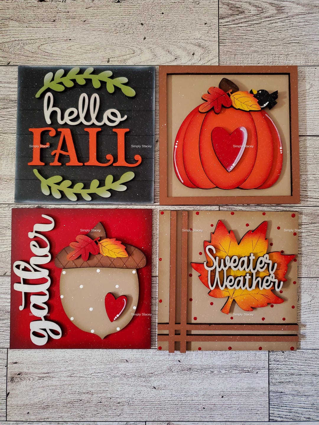 Fall Tile Inserts, DIY Kit or Hand-painted, Fall Decor, DIY Fall Craft ...