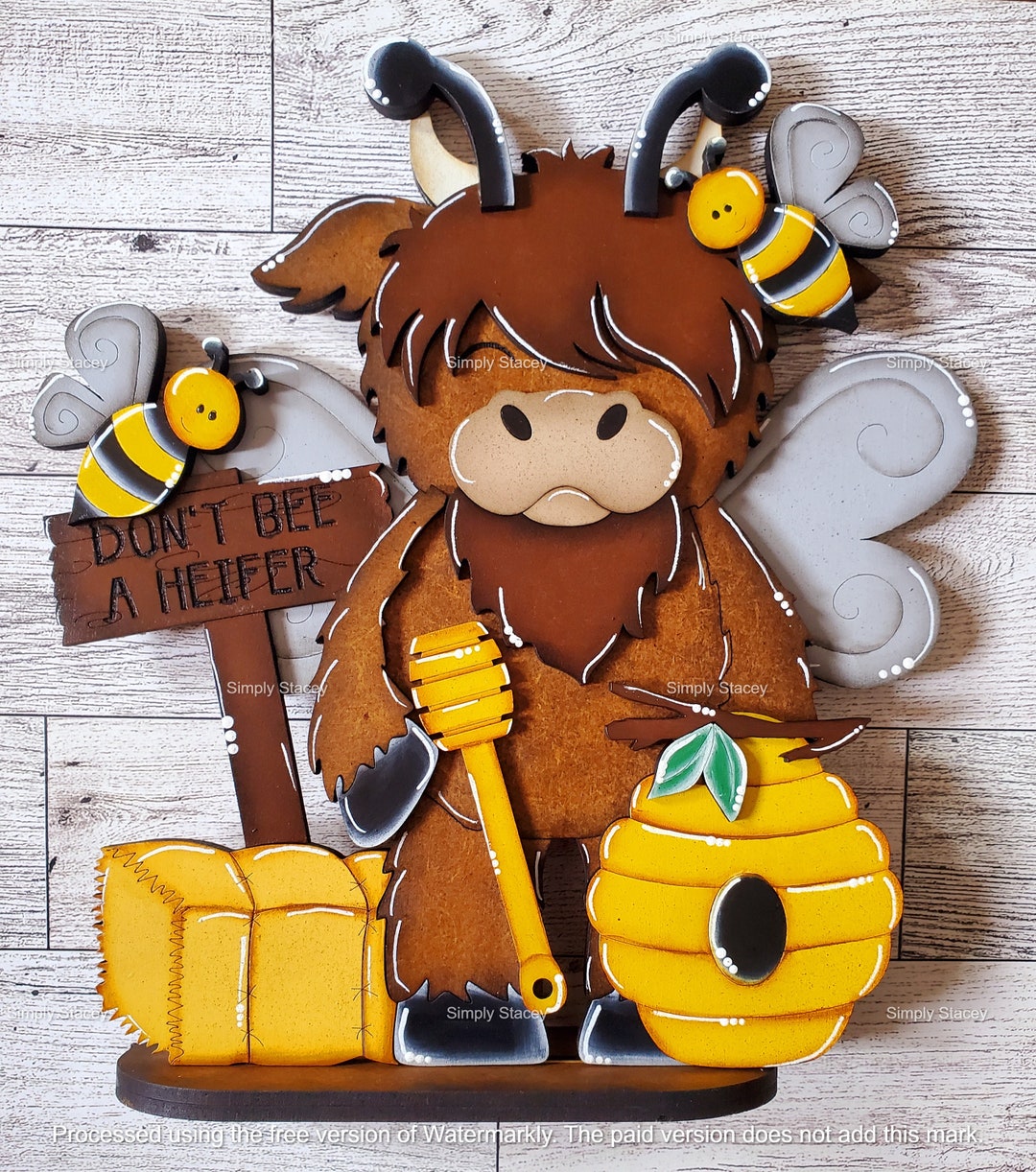 Highland Standing Cow Bee Shelf Sitter DIY Kit or Hand-painted, for the ...