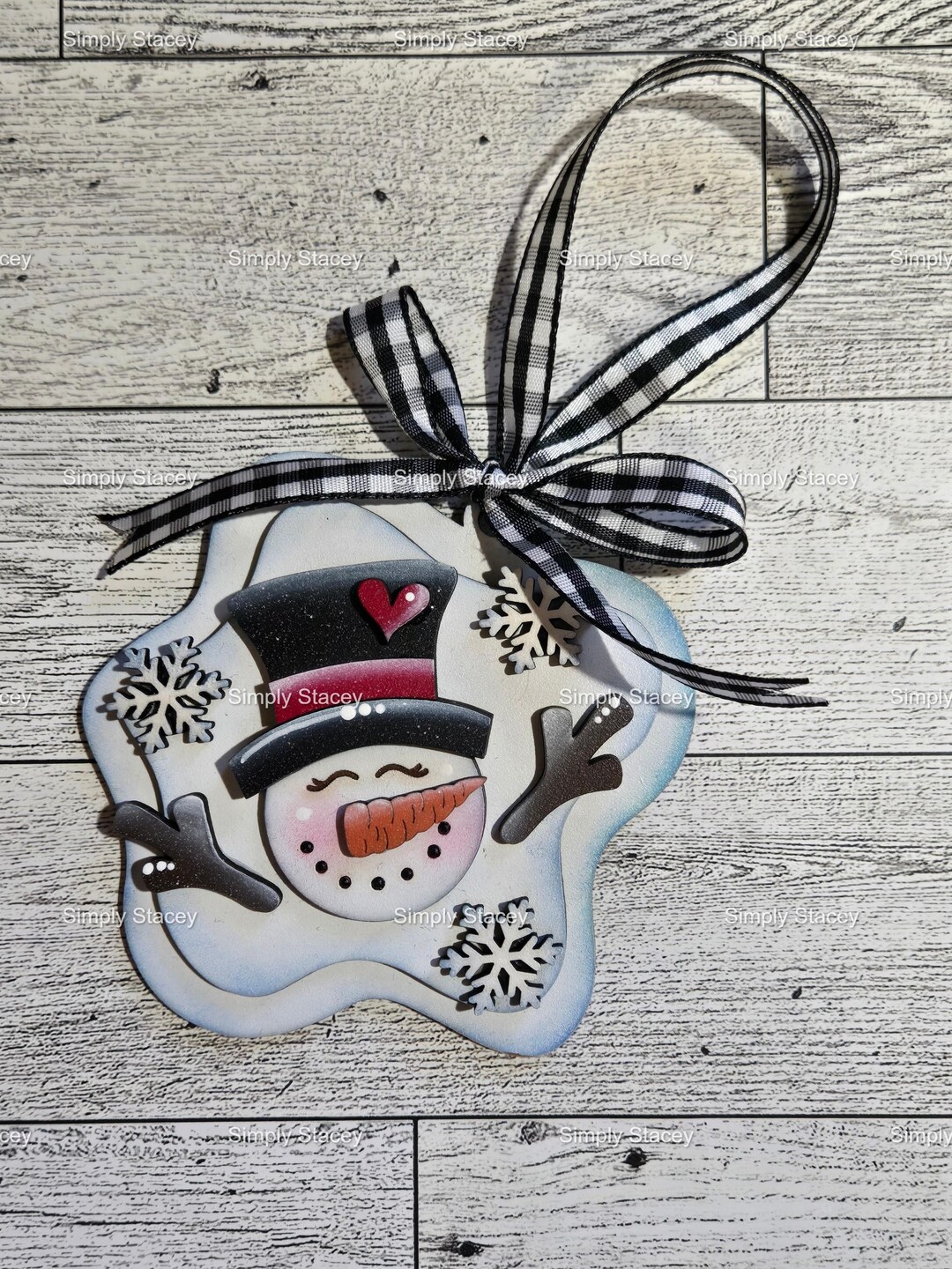 Melted Snowman Ornament, DIY Kit, Hand Painted, Homemade Gift, Secret ...