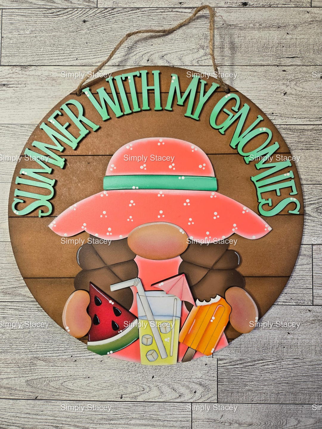 Summer Gnome Door Hanger: 10.5" Girl Gnome Sign, DIY Kit or Hand ...