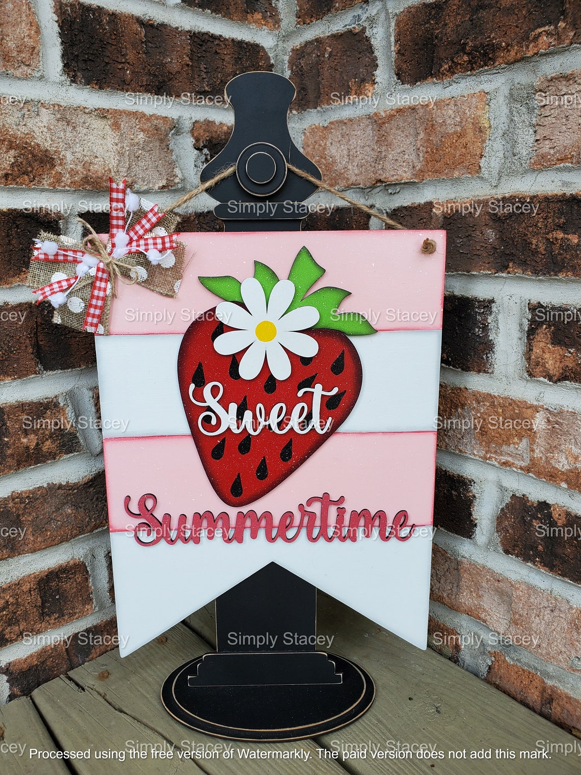Sweet Summertime Strawberry Banner Sign, DIY Kit or Hand-painted ...