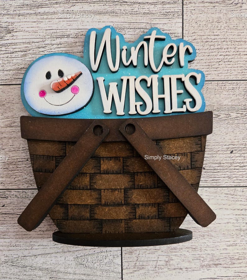 Hand-painted Snowman Basket Insert: Let It Snow Winter Decor (DIY Kit ...