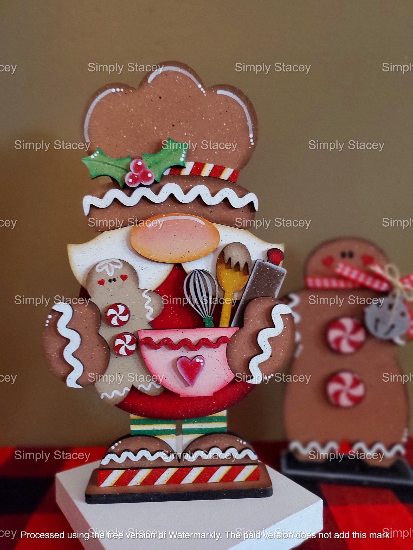 Gingerbread Baker Gnome, DIY Wood Kit or Hand-painted, Gnome Shelf ...