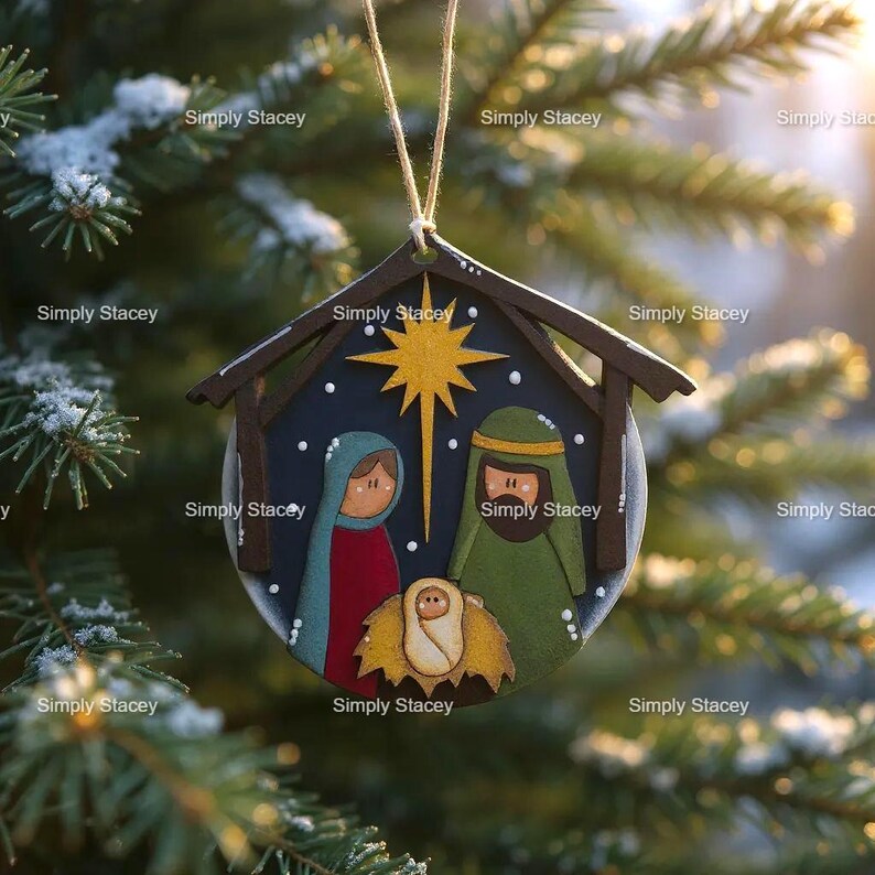 Handmade Nativity Christmas Ornament, DIY Kit or Hand-painted ...